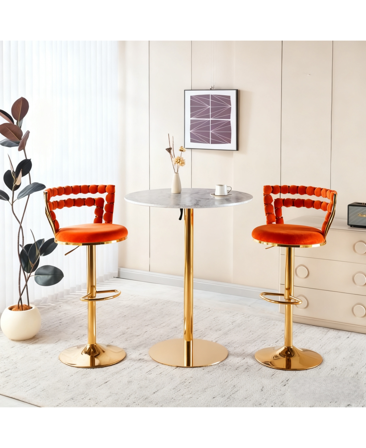 Click here for Streamdale Furniture Modern Gold Bar Table Set wit... prices