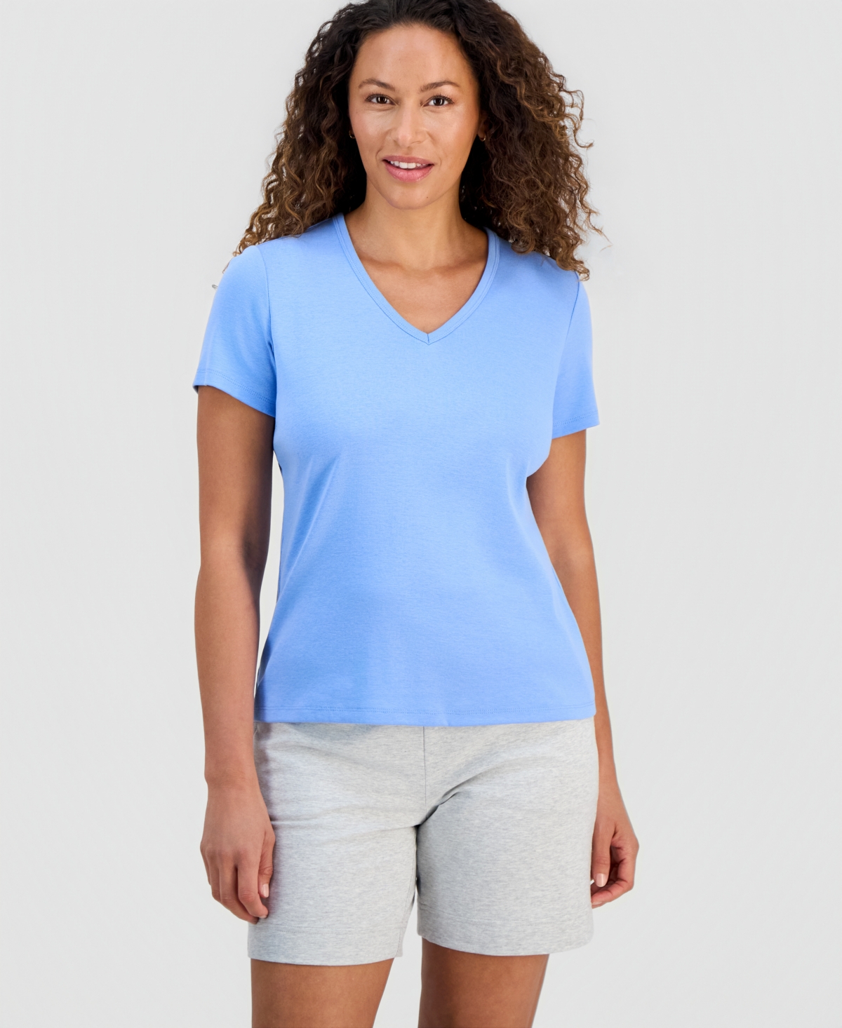 Click here for Style & Co Petite Cotton V-Neck Top  Macys Exclusi... prices