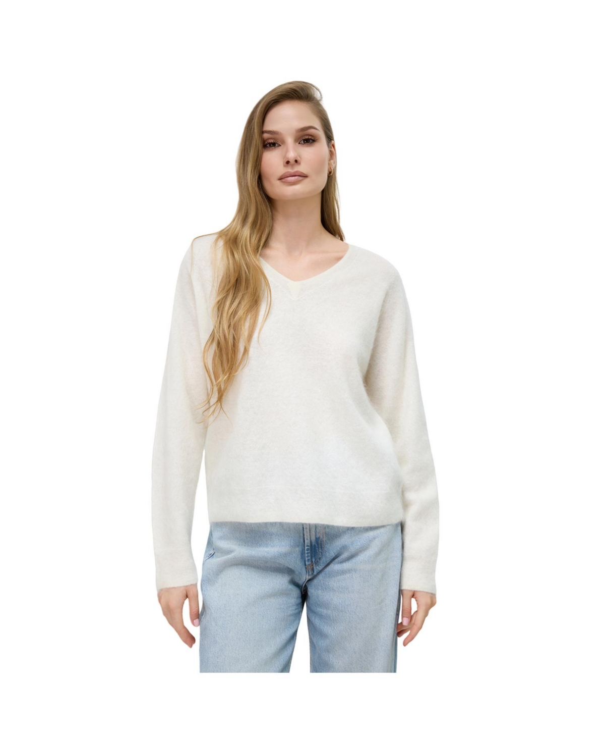 Click here for Bellemere New York Womens Brushed Silk Cashmere V-... prices