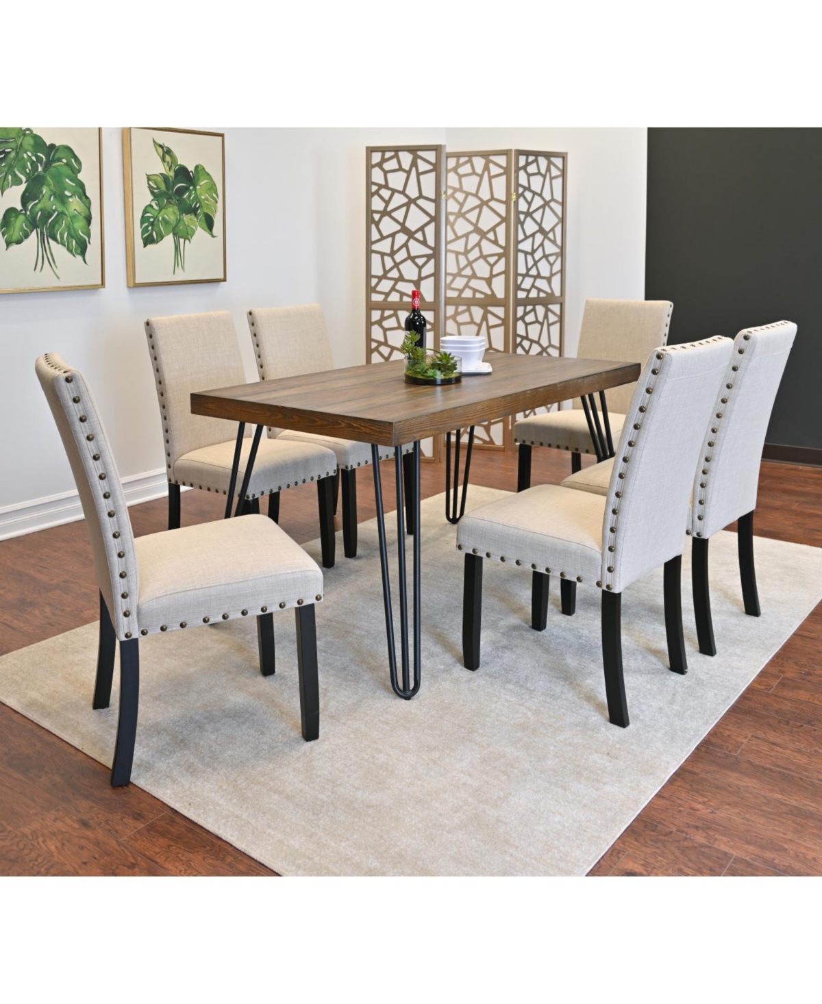Click here for Streamdale Furniture 7-Piece Dining Set  Hairpin D... prices