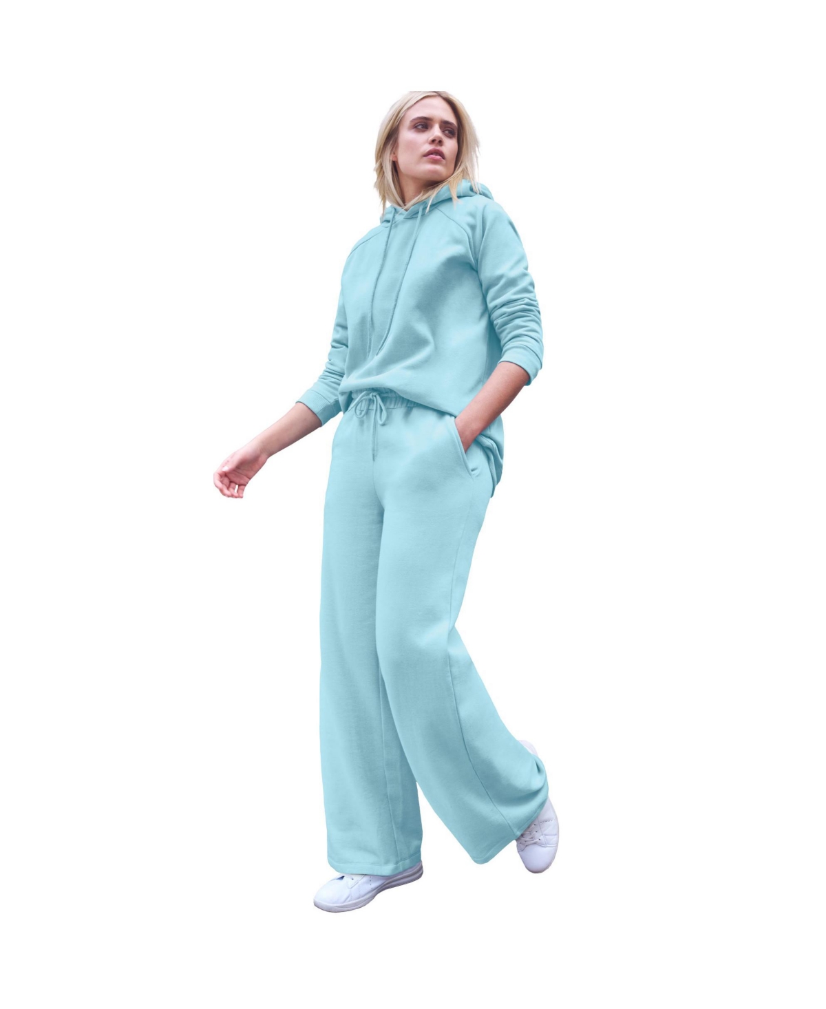 Click here for ellos Womens Wide Leg Fleece Sweatpant With Drawst... prices