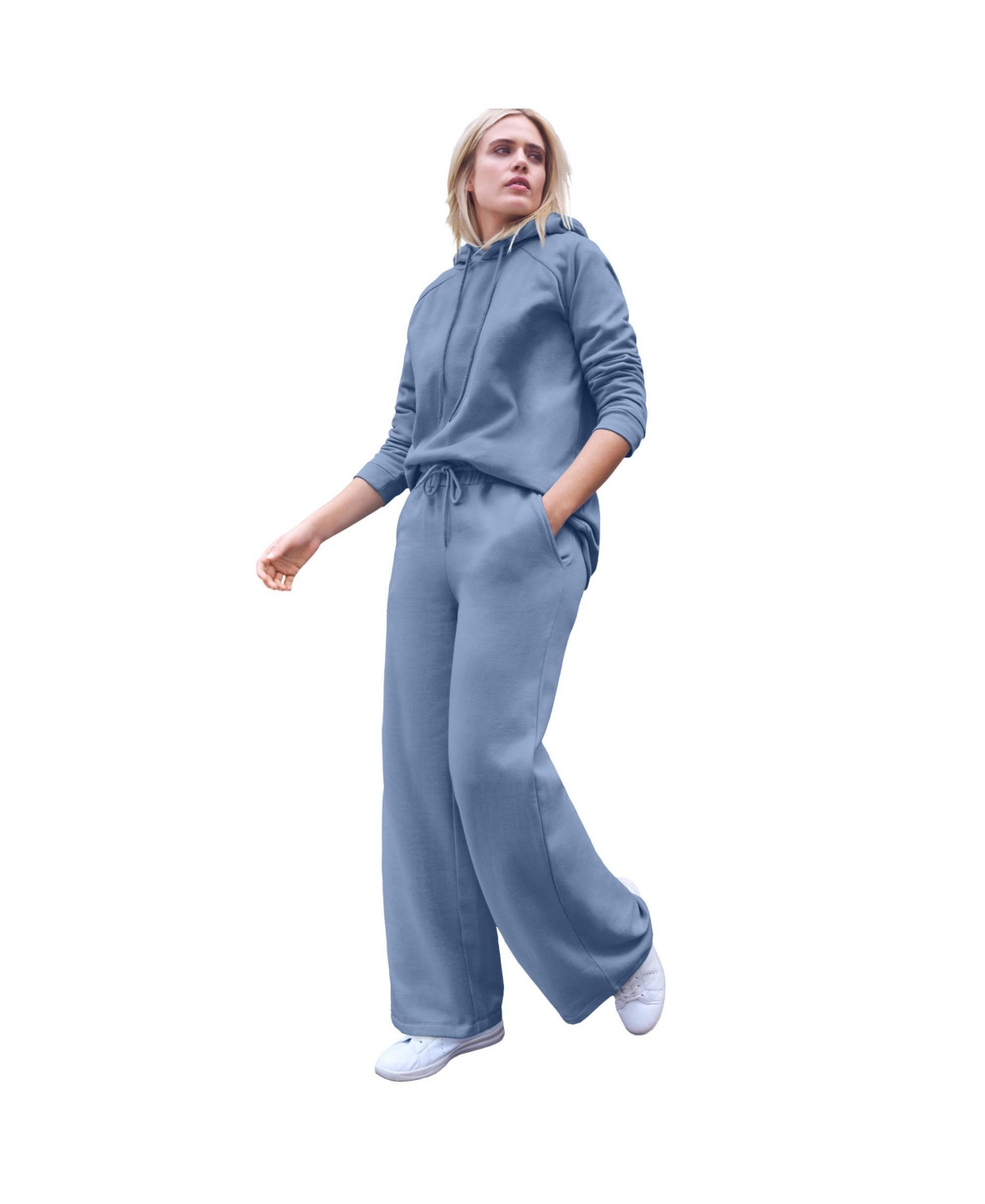 Click here for ellos Womens Wide Leg Fleece Sweatpant With Drawst... prices