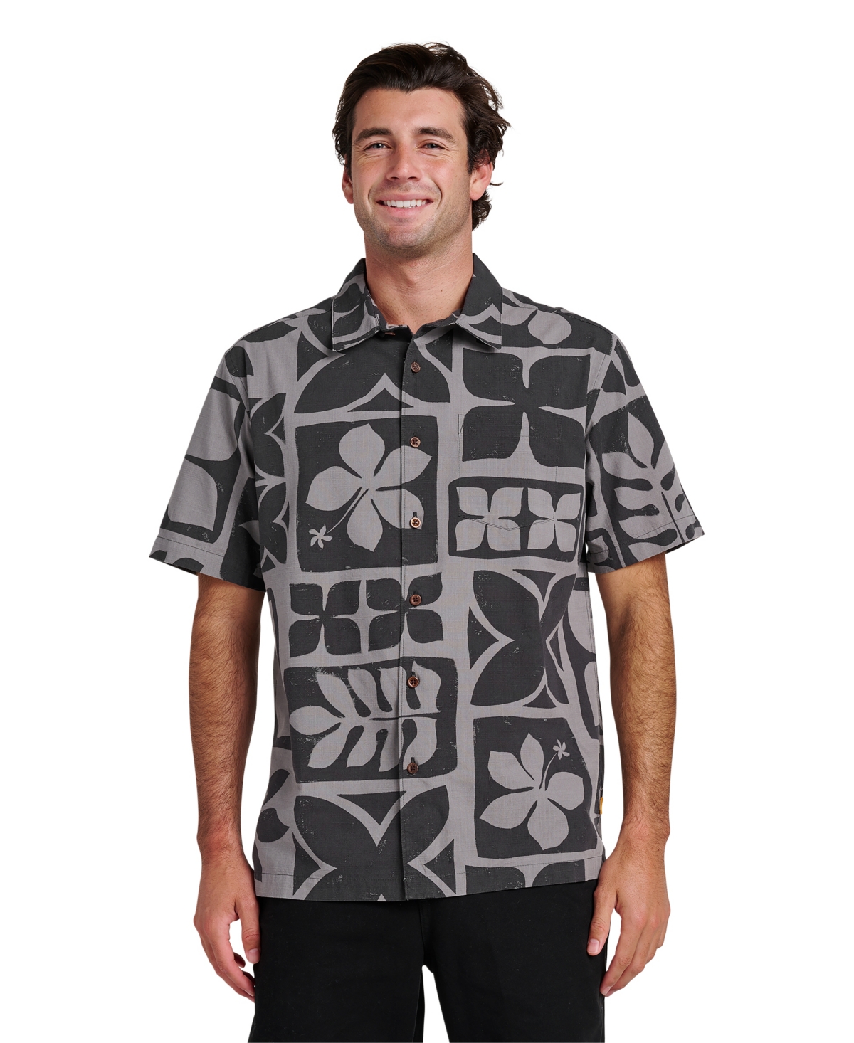 Click here for Quiksilver Waterman Mens Tiki Island Shirt - Gray prices