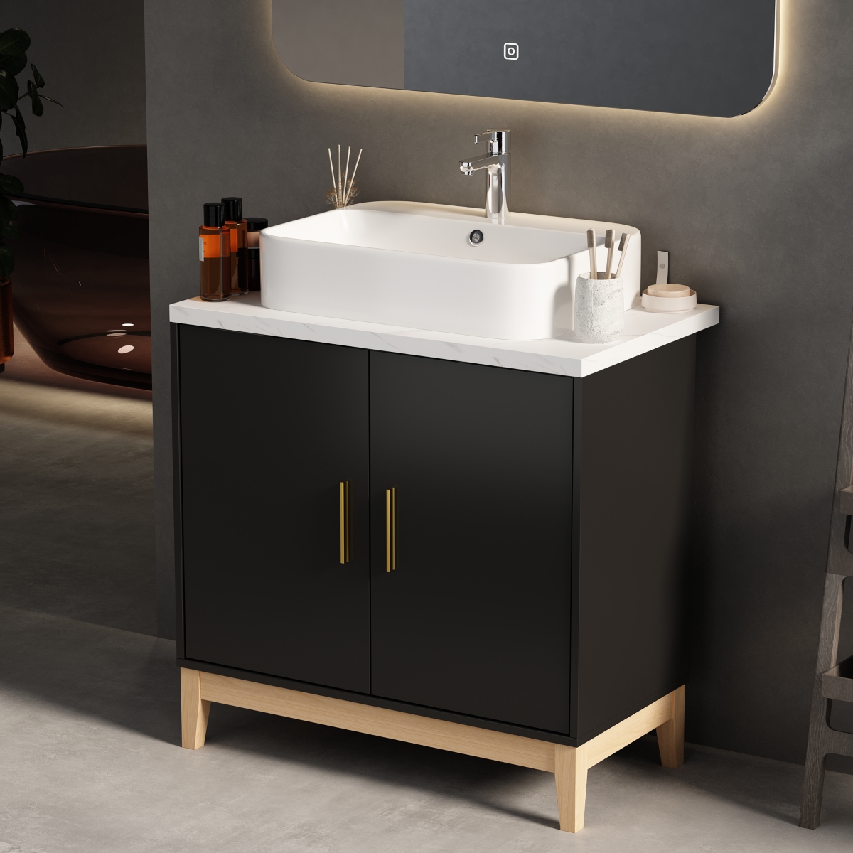 Click here for Homsee Single Sink Bathroom Vanity with Ceramics T... prices
