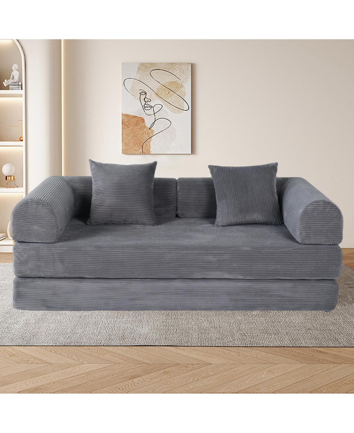 Click here for Streamdale Furniture 2-in-1 Foldable Sofa Bed  75... prices