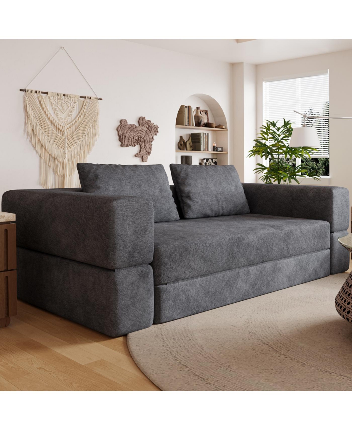 Click here for Streamdale Furniture Grey Sofa Bed with Rectangle... prices