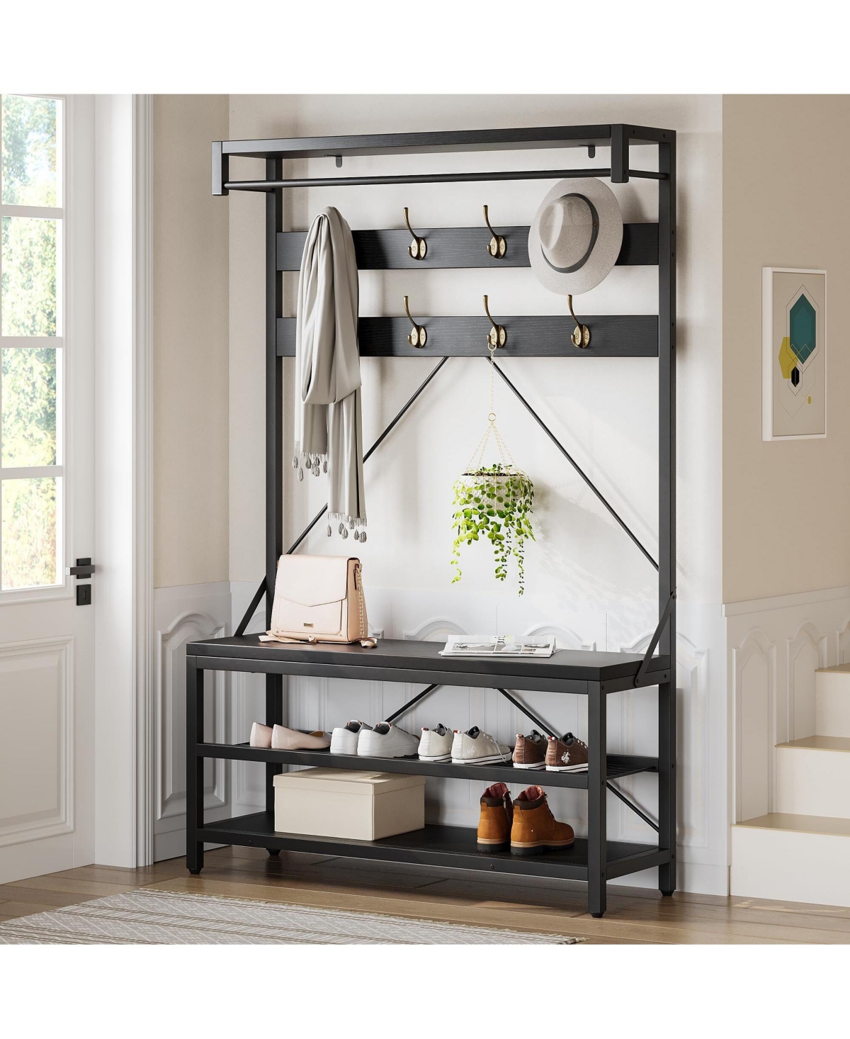 Click here for Gaomon Farmhouse Hall Tree with Coat Rack  Shoe St... prices