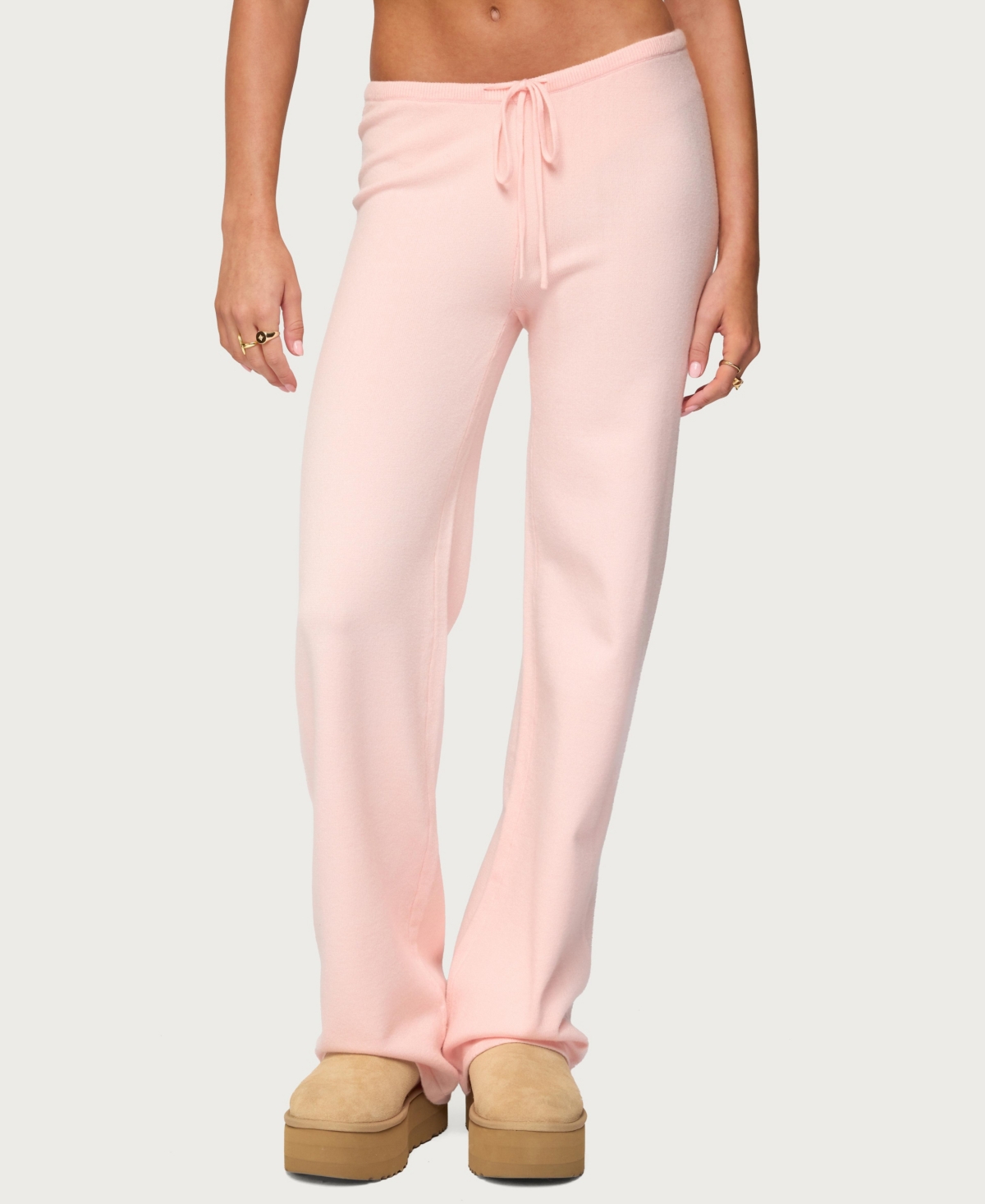 Click here for Edikted Womens Montanna Knit Pants - Light-pink prices