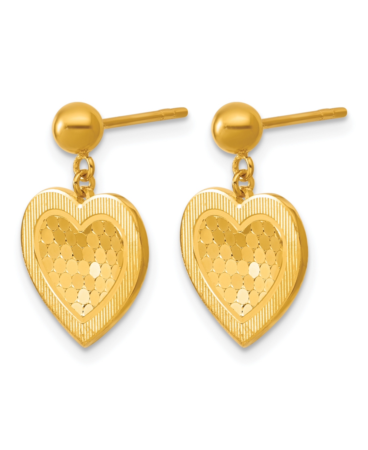 Click here for Macys Heart Dangle Drop Earrings in 24K Yellow Gol... prices