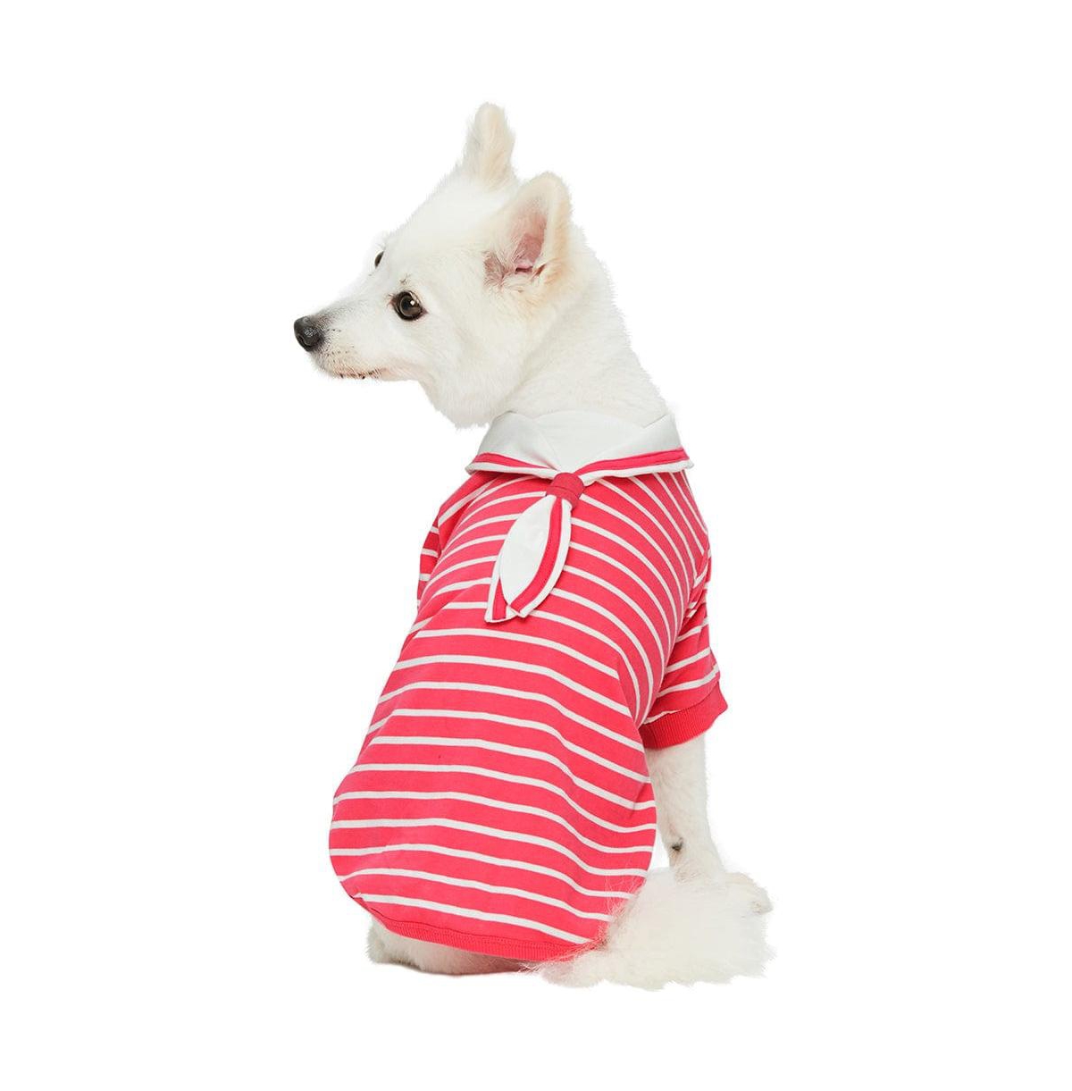 Click here for Dogs & Cats & Co. Striped Henley Dog Tee with Ches... prices
