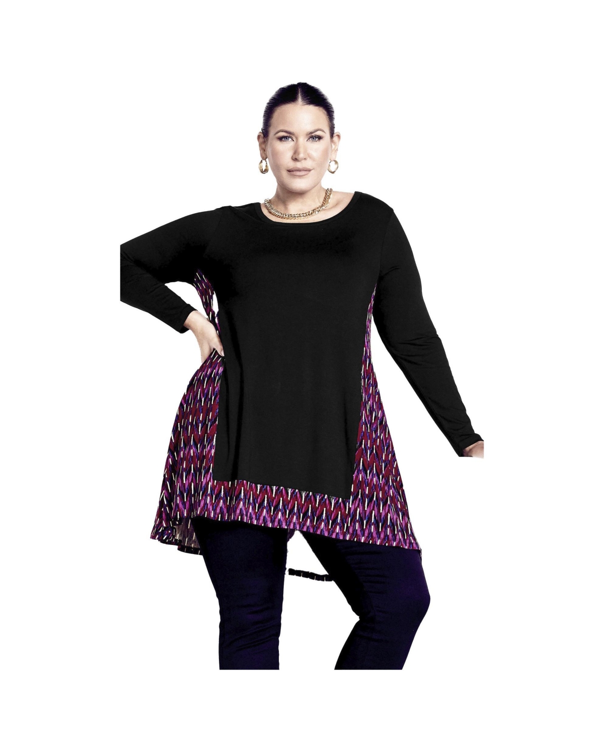 Click here for Avenue Womens Elsa Tunic - Black berry chevron prices
