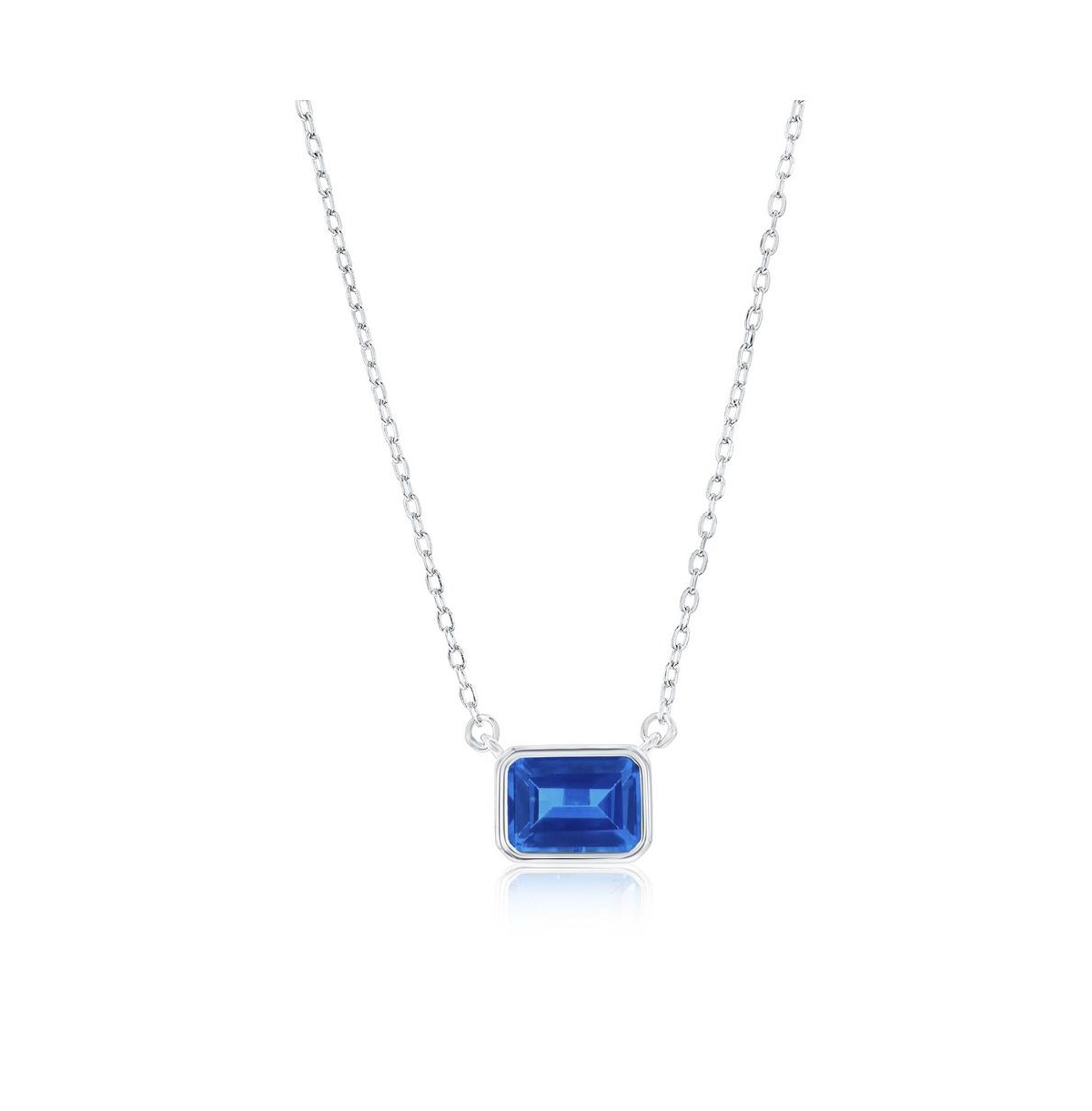 Click here for Simona Sterling Silver  Birthstone Rectangle Cz Ne... prices
