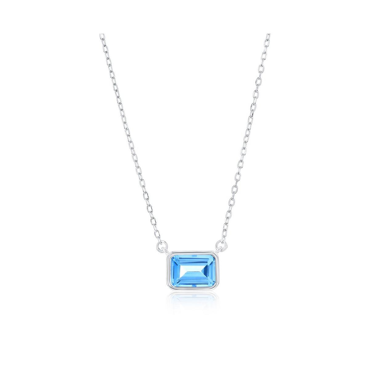 Click here for Simona Sterling Silver  Birthstone Rectangle Cz Ne... prices