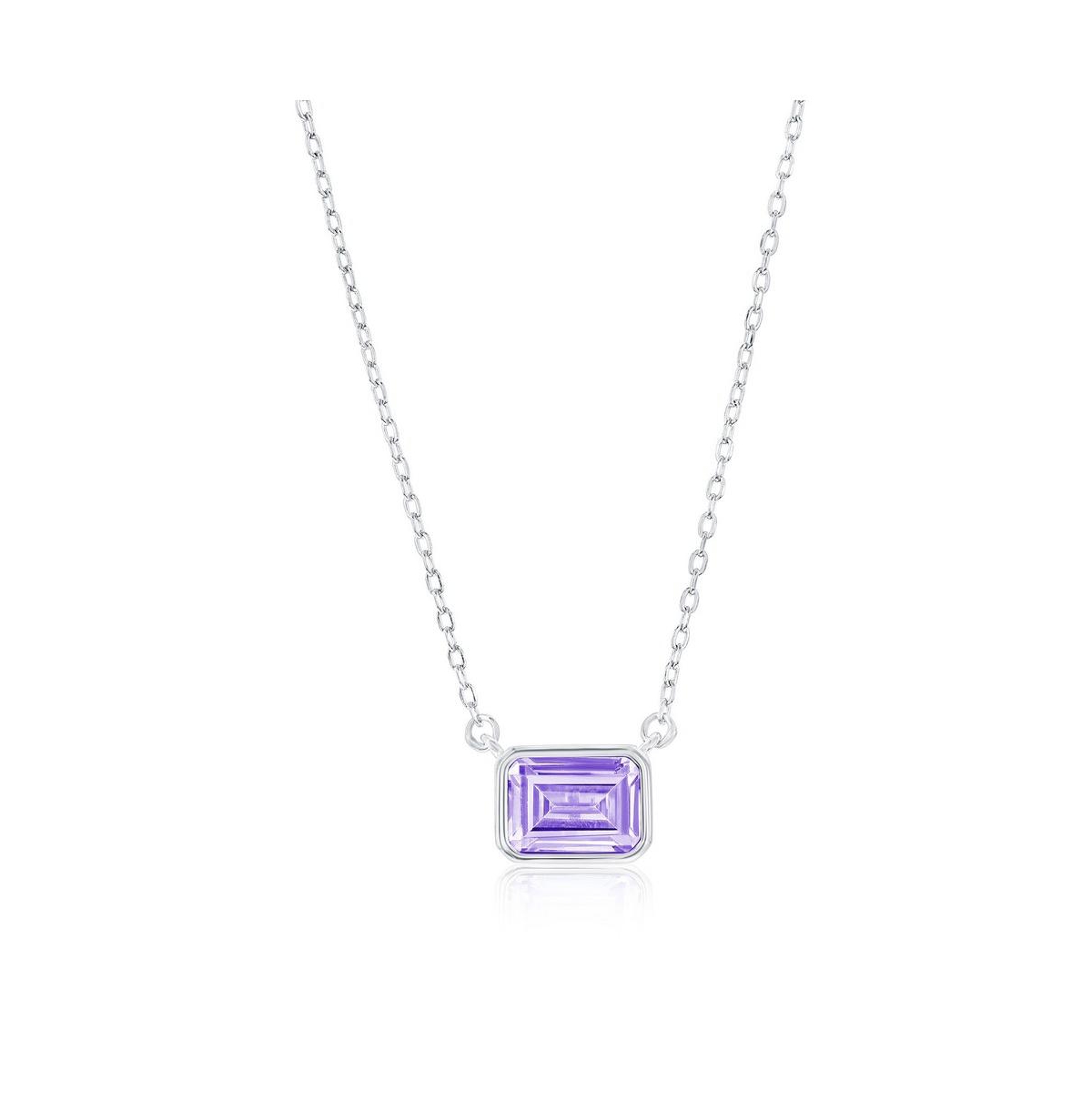 Click here for Simona Sterling Silver  Birthstone Rectangle Cz Ne... prices