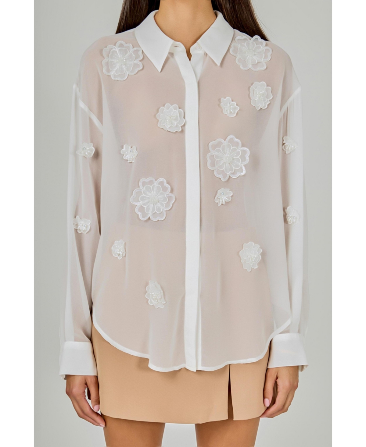 Click here for endless rose Womens Floral Detail Shirt Blouse - W... prices
