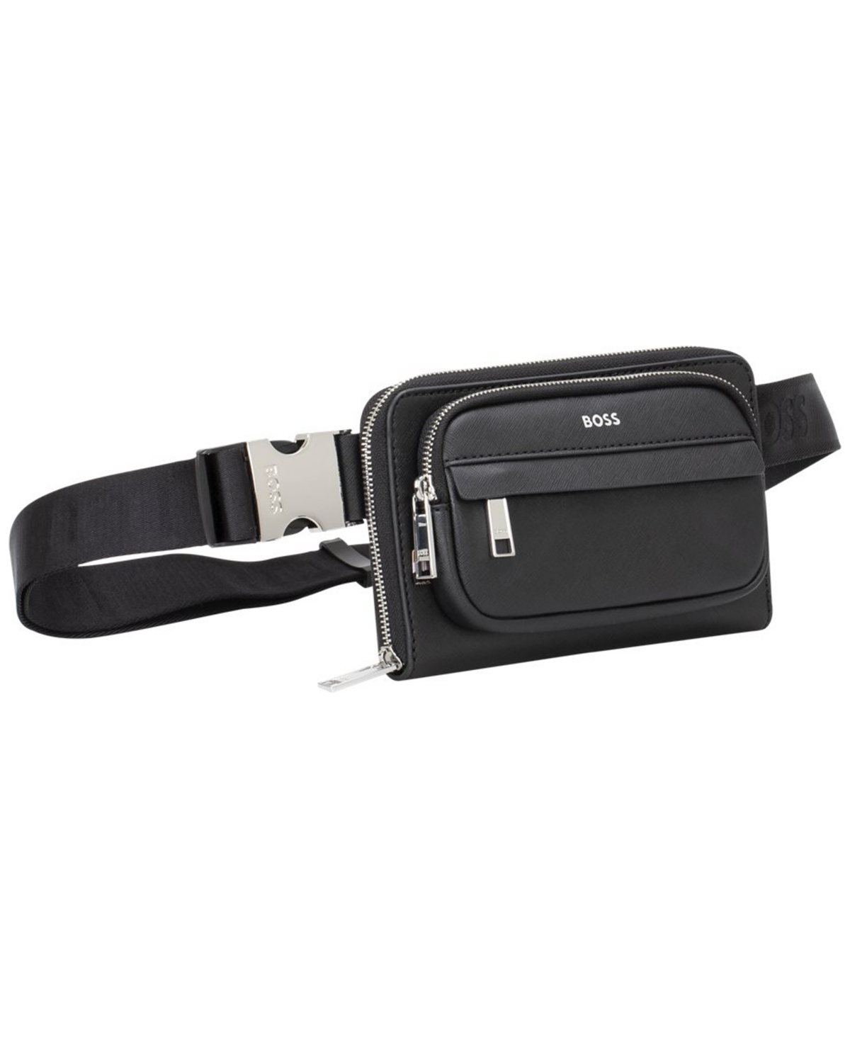 Click here for Hugo Boss Mens Zair Leather Crossover Bag - Black prices