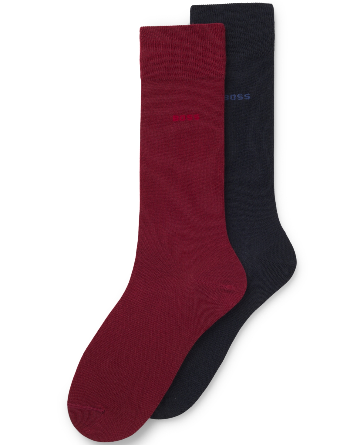 Click here for Hugo Boss Mens Solid Crew Length Socks  2-Pack - D... prices