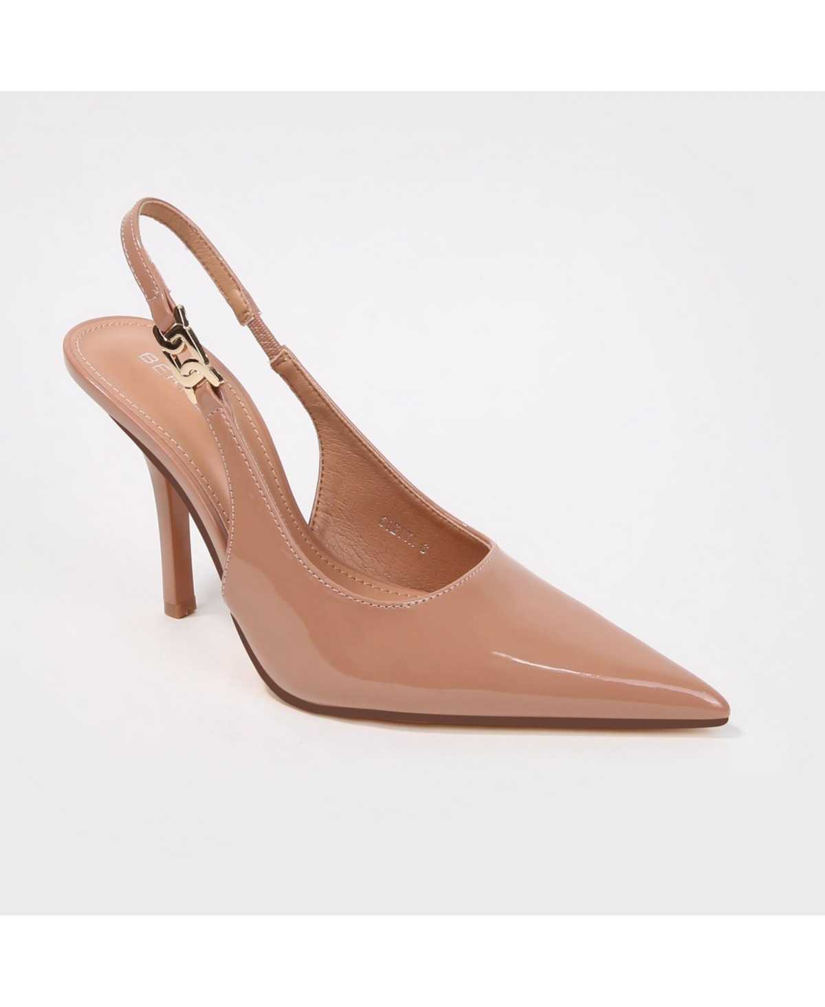 Click here for Berness Coetta Patent Slingback Heels - Mocha prices