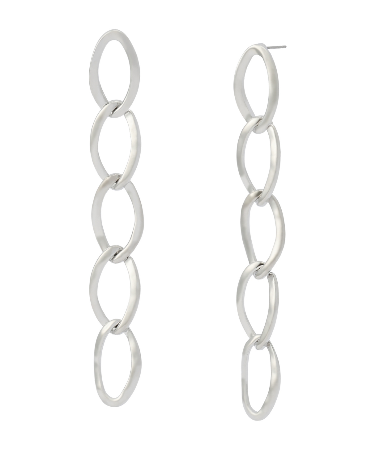 Click here for Robert Lee Morris Soho Silver Oval Link Linear Ear... prices