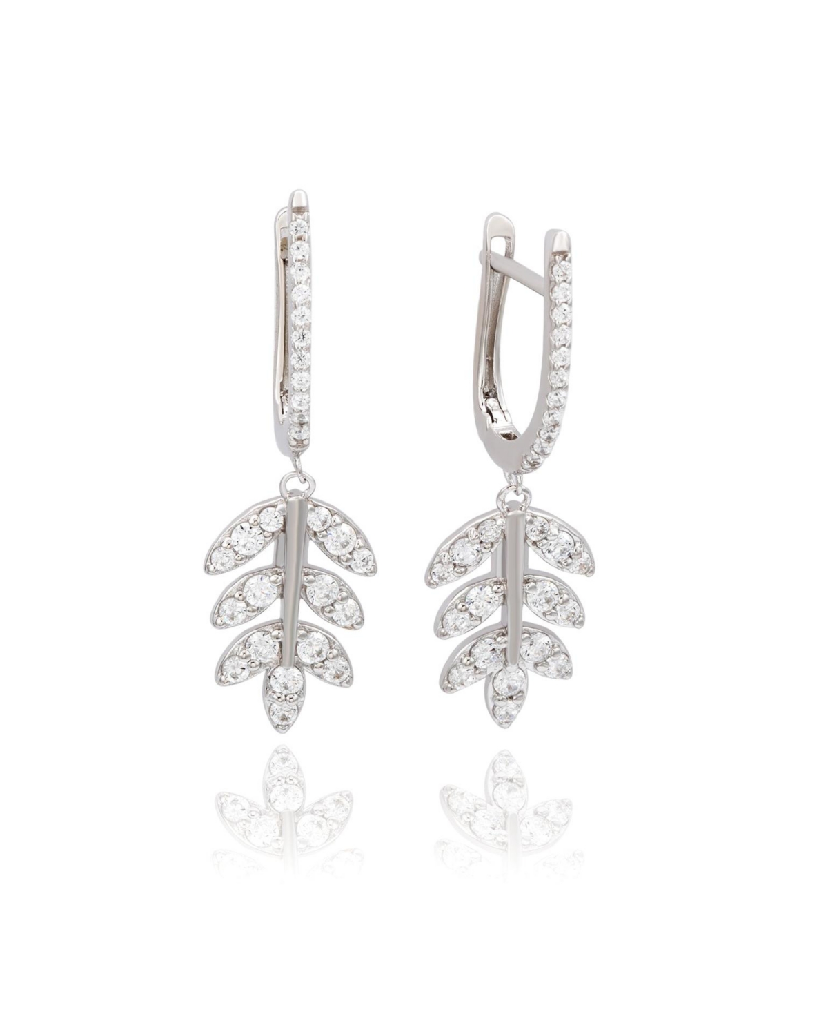 Click here for Suzy Levian Sterling Silver Cubic Zirconia Feather... prices