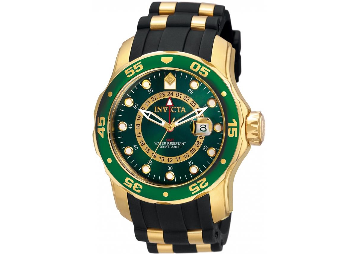 Click here for Invicta Mens 6994 Pro Diver Quartz Gmt Gold  Green... prices