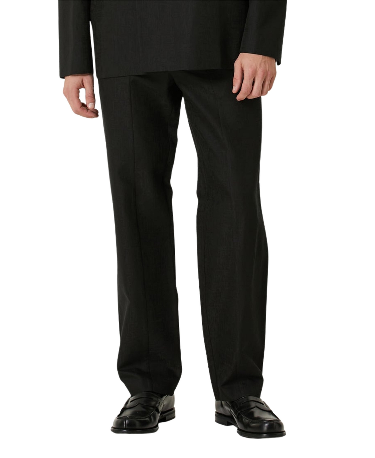 Click here for Pcfg Mens Jet Black Cotton-Rayon Blend Suit Pants... prices