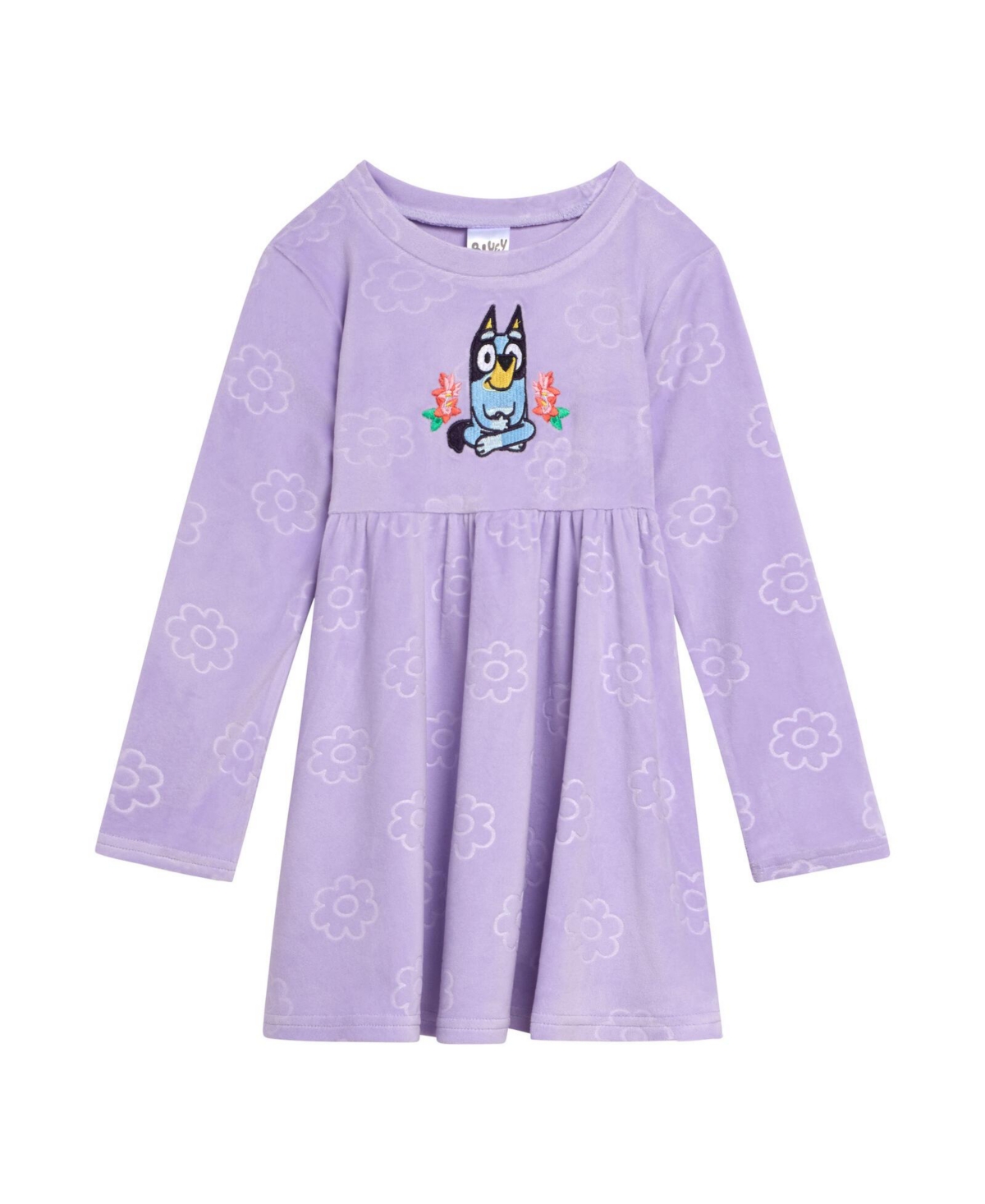 Click here for Bluey Girls Velour Skater Dress - Lavender prices
