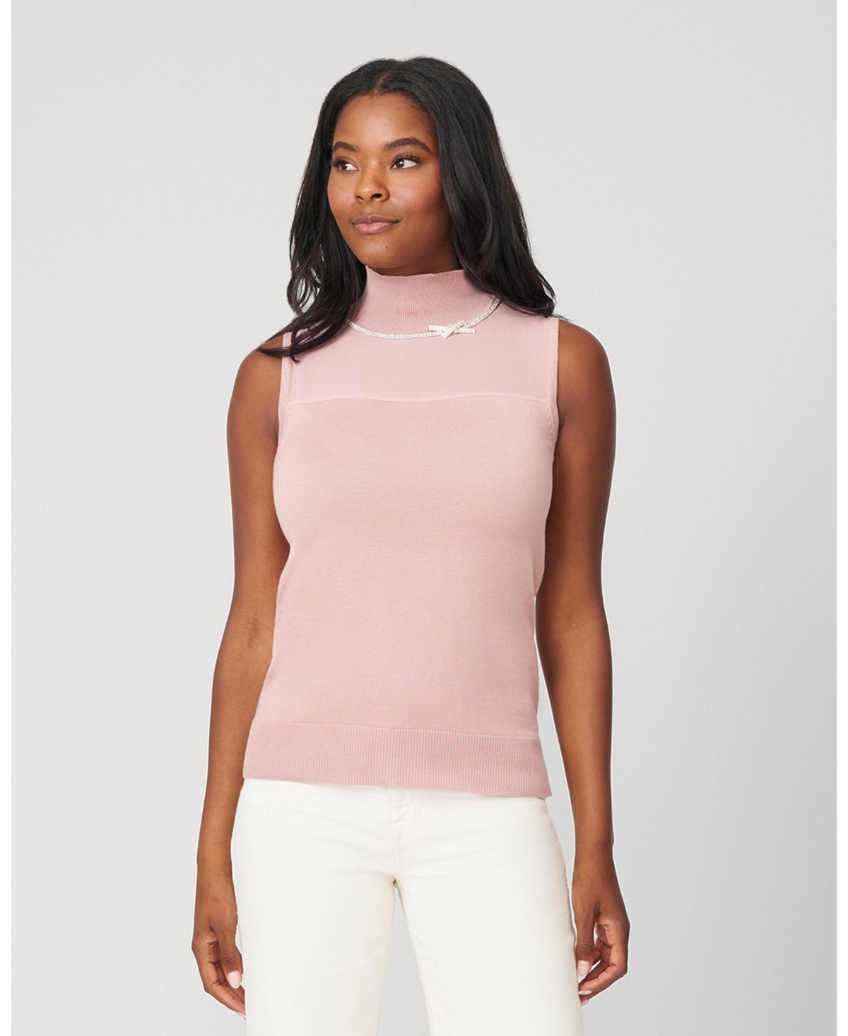 Click here for Cable & Gauge Womens Illusion Neck Sleeveless Top... prices