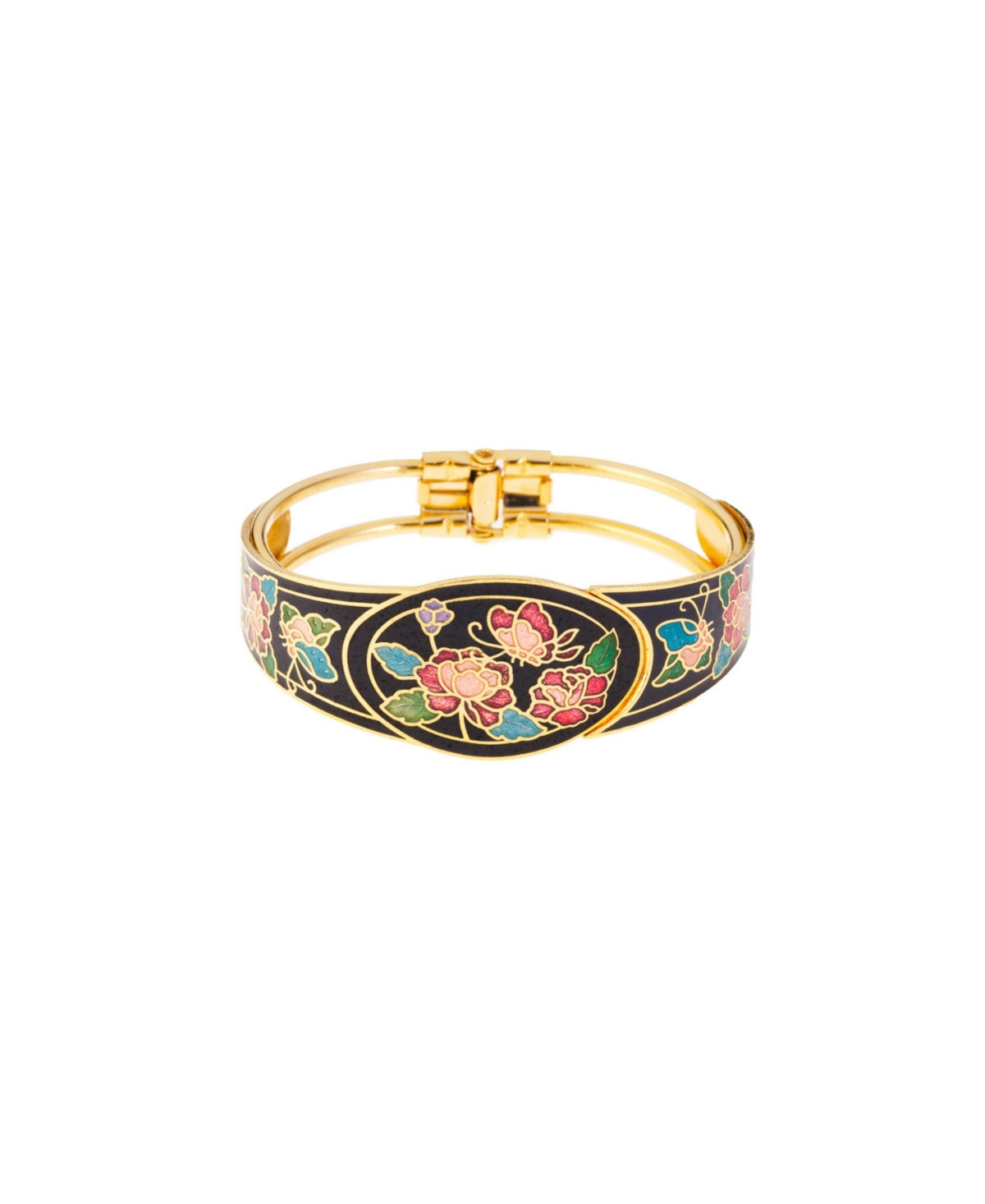 Click here for Susan Caplan 1980s Vintage Cloisonn Bracelet - Bla... prices