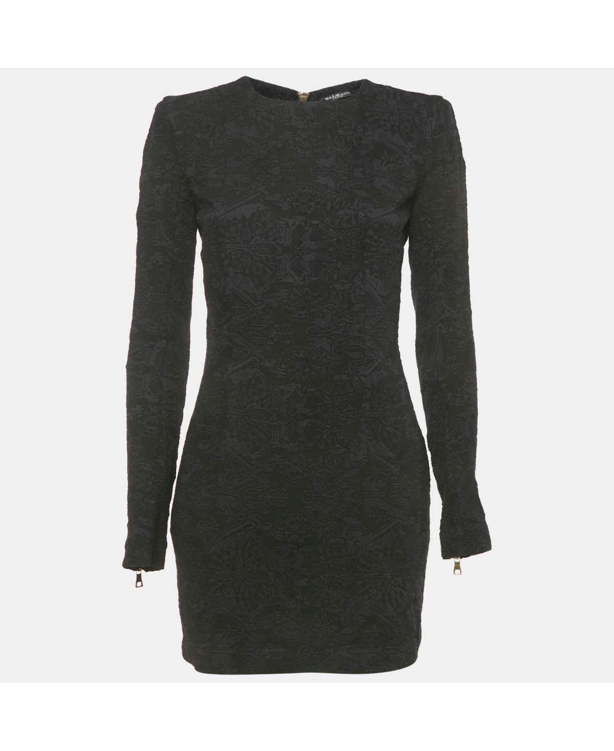 Click here for Pre-Owned Balmain Womens Black Jacquard Mini Dress prices