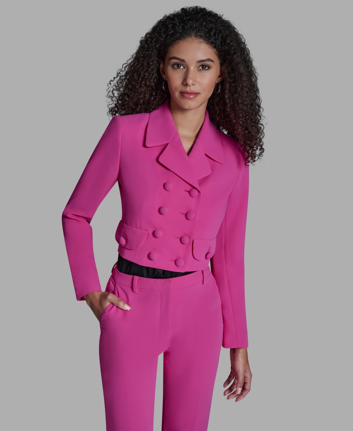 Click here for Bcbg Womens Cropped Double Breasted Collared Jacke... prices