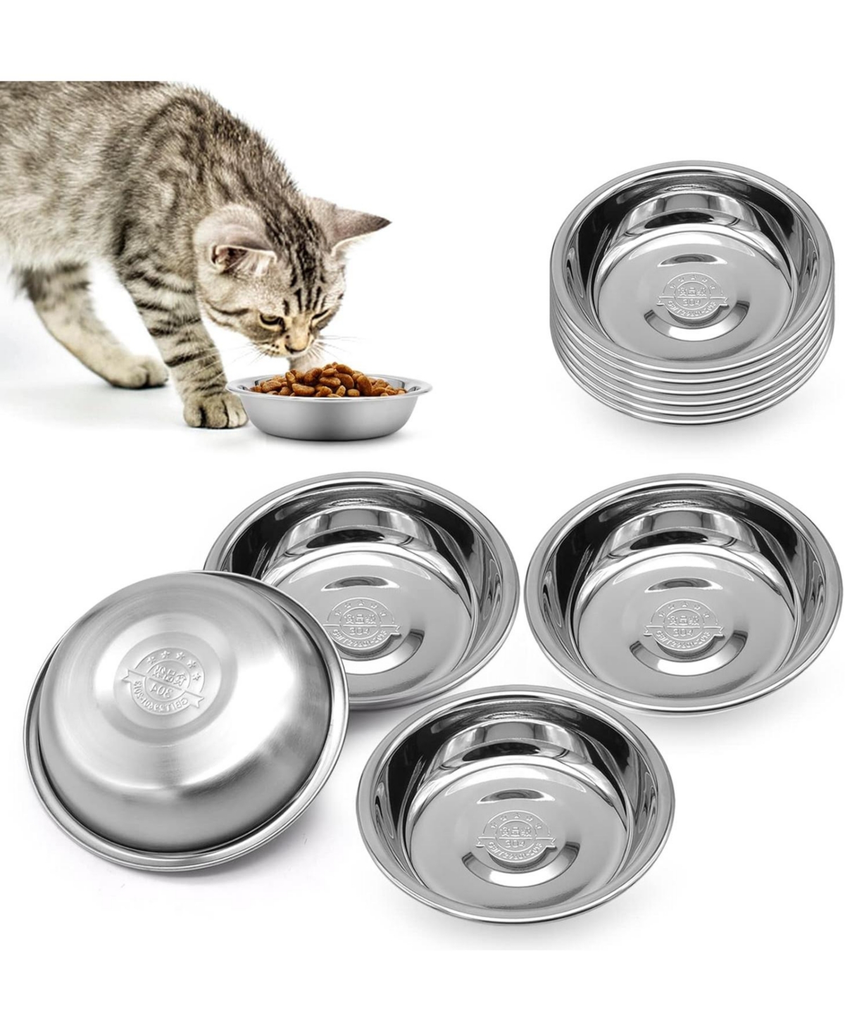 Click here for Wopet Stainless Steel Cat Bowls Shallow Wide Flat... prices