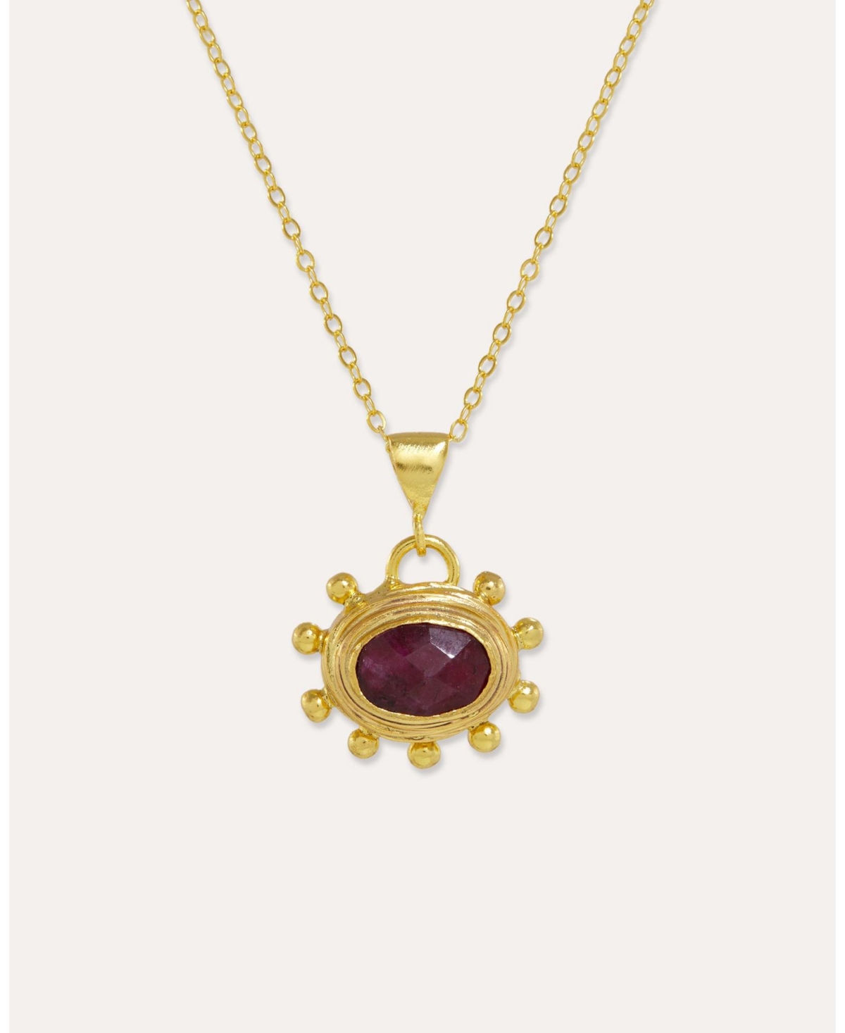 Click here for Ottoman Hands Zand Ruby Pendant Necklace - Gold prices