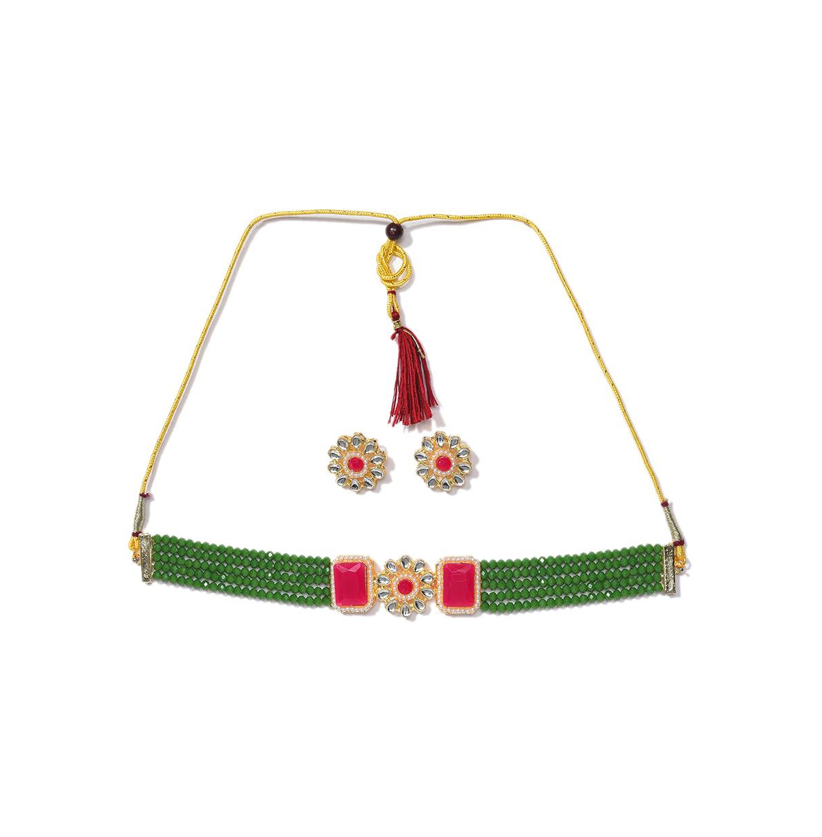 Click here for Sohi Womens Plated Kundan Beaded Jewellery Set - G... prices