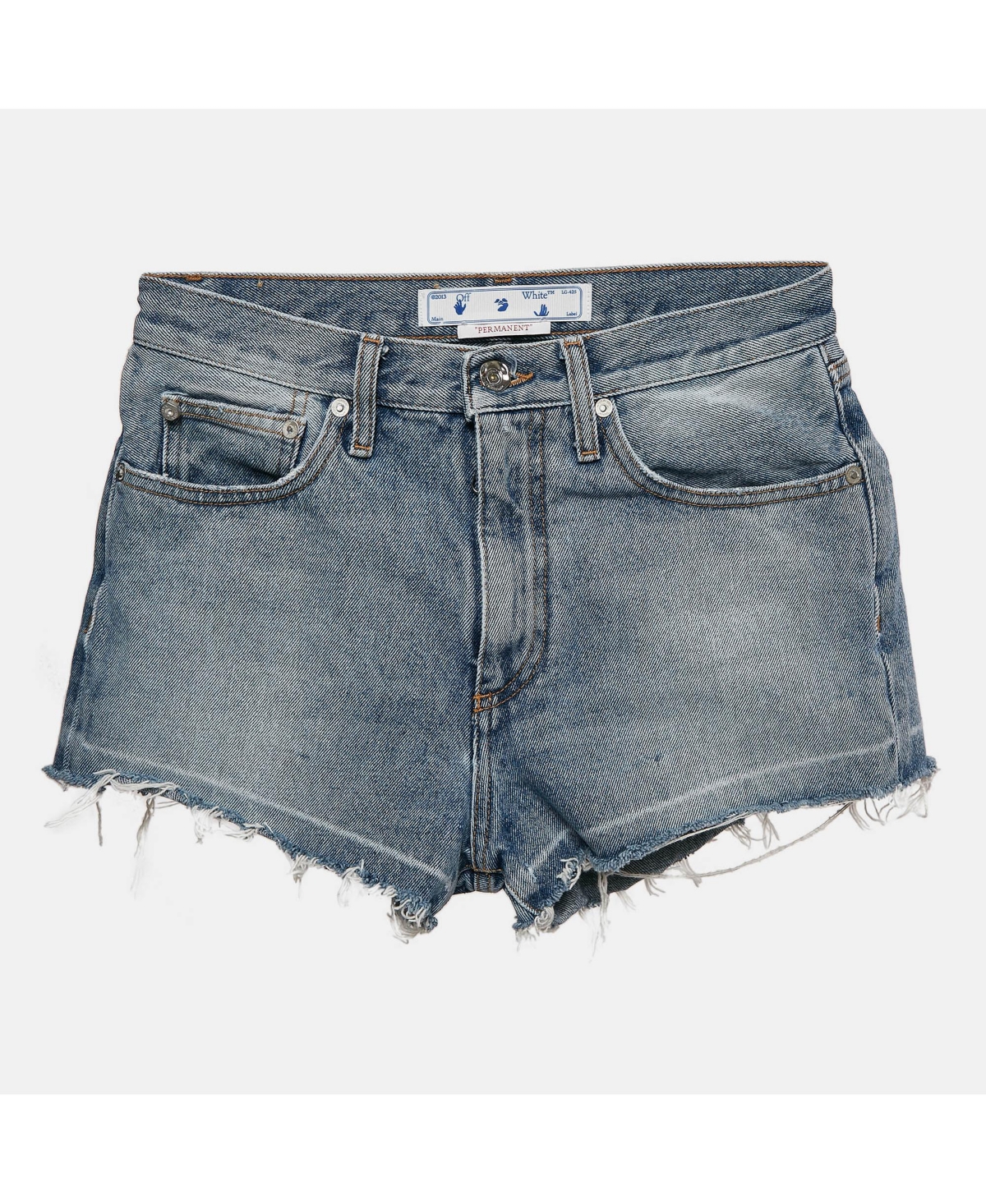 Click here for Pre-Owned Off-White Womens Blue Denim Raw Edge Sho... prices