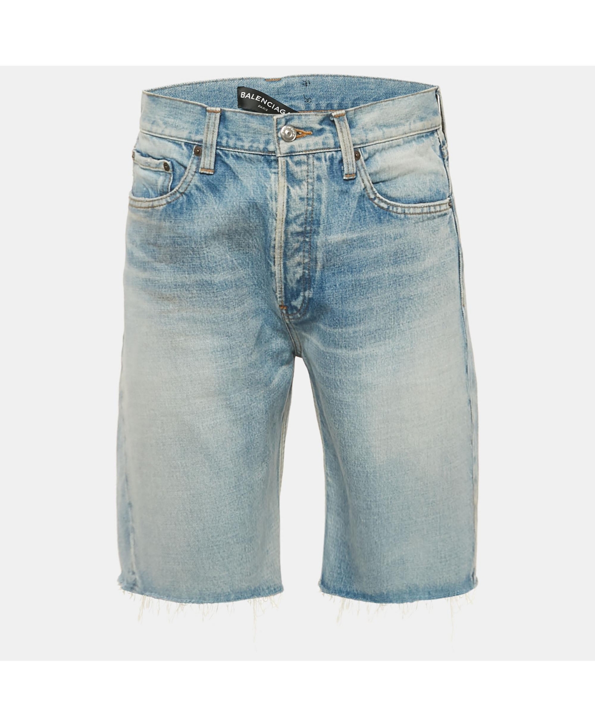 Click here for Pre-Owned Balenciaga Mens Blue Faded Blue Denim Sh... prices