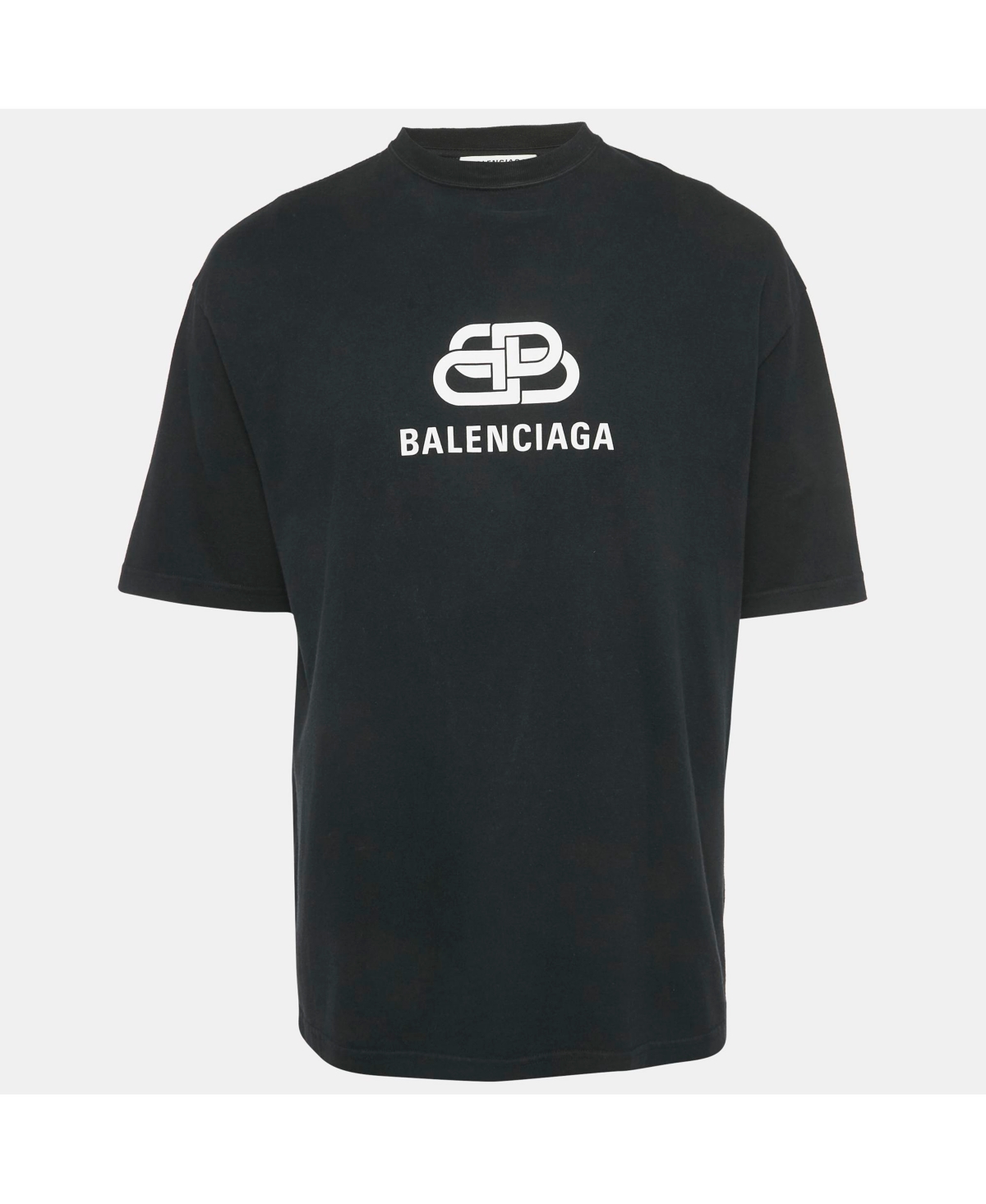 Click here for Pre-Owned Balenciaga Mens Black Logo Print Cotton... prices
