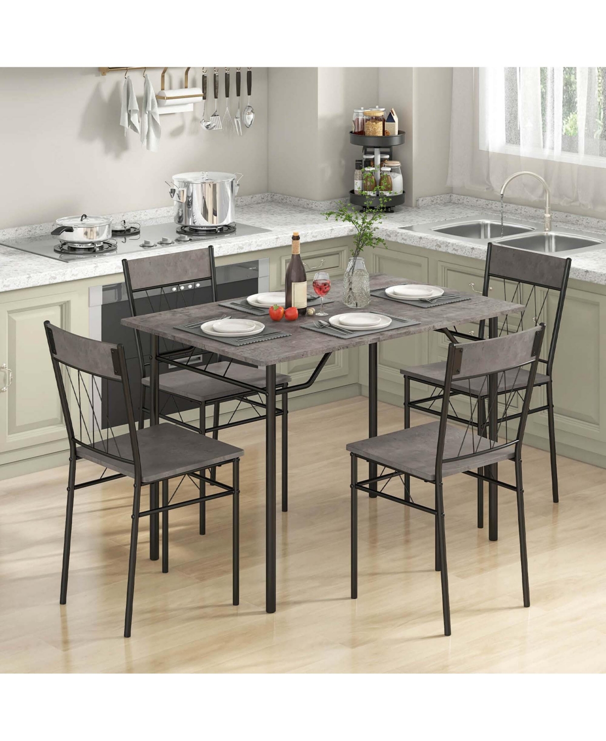 Click here for Costway 5PCS Dining Table Set for 4 Rectangular Ki... prices