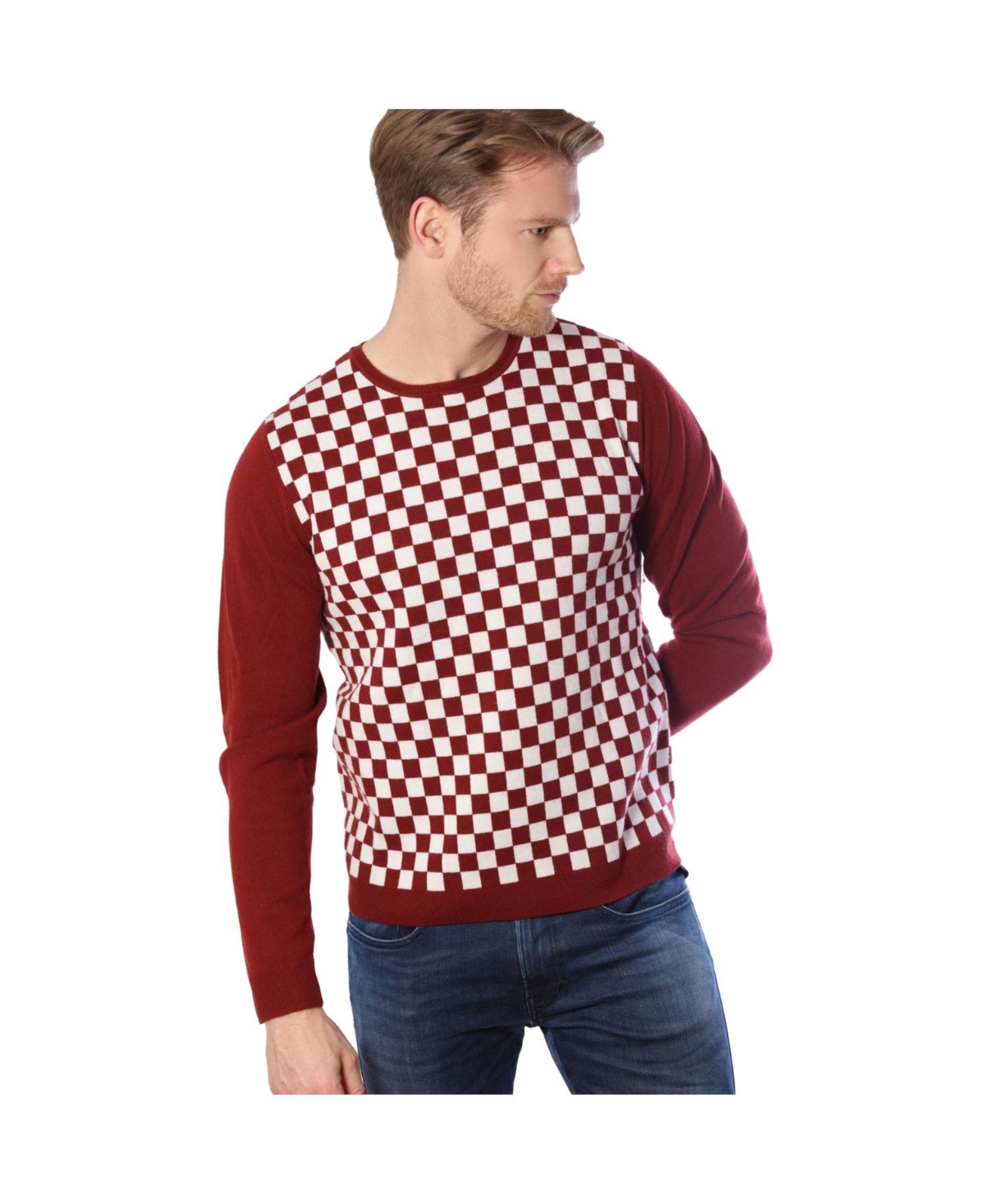 Click here for Bellemere New York Mens Checker Print Cashmere-Mer... prices