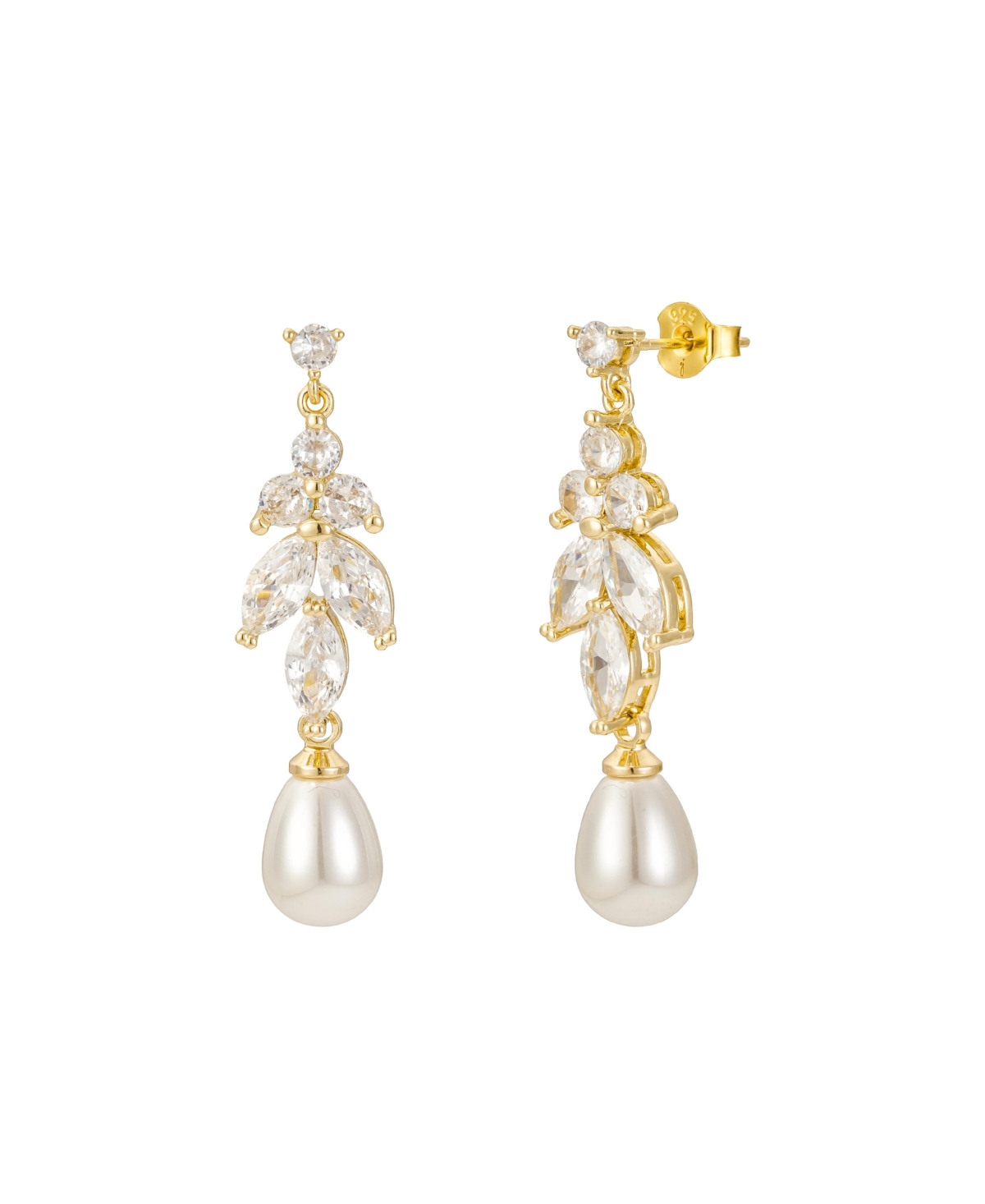 Click here for Leo Pearl and Crystal Drop Earrings - Gold prices