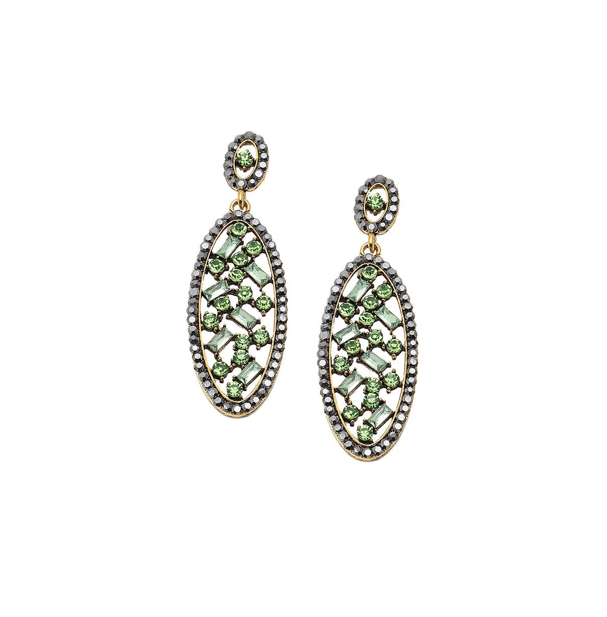 Click here for Sohi Womens Oval Drop Earrings - Green prices