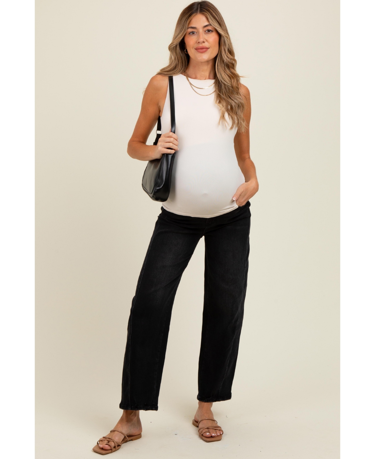 Click here for Pinkblush Maternity Lightly Distressed Panel Detai... prices