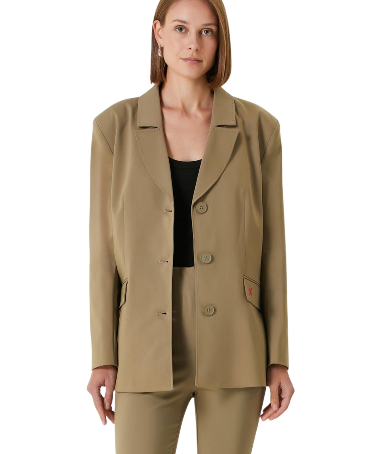 Click here for Pcfg Womens Cotton Blend Classic Blazer - Covert g... prices