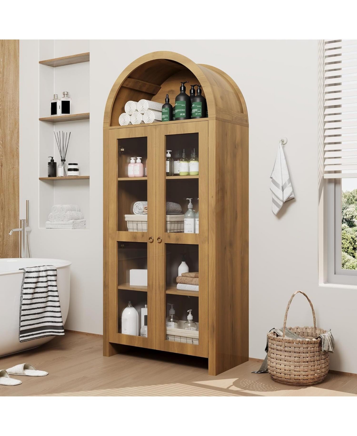 Click here for gaomon 70 Tall Arched Kitchen Pantry Cabinet  5-Ti... prices