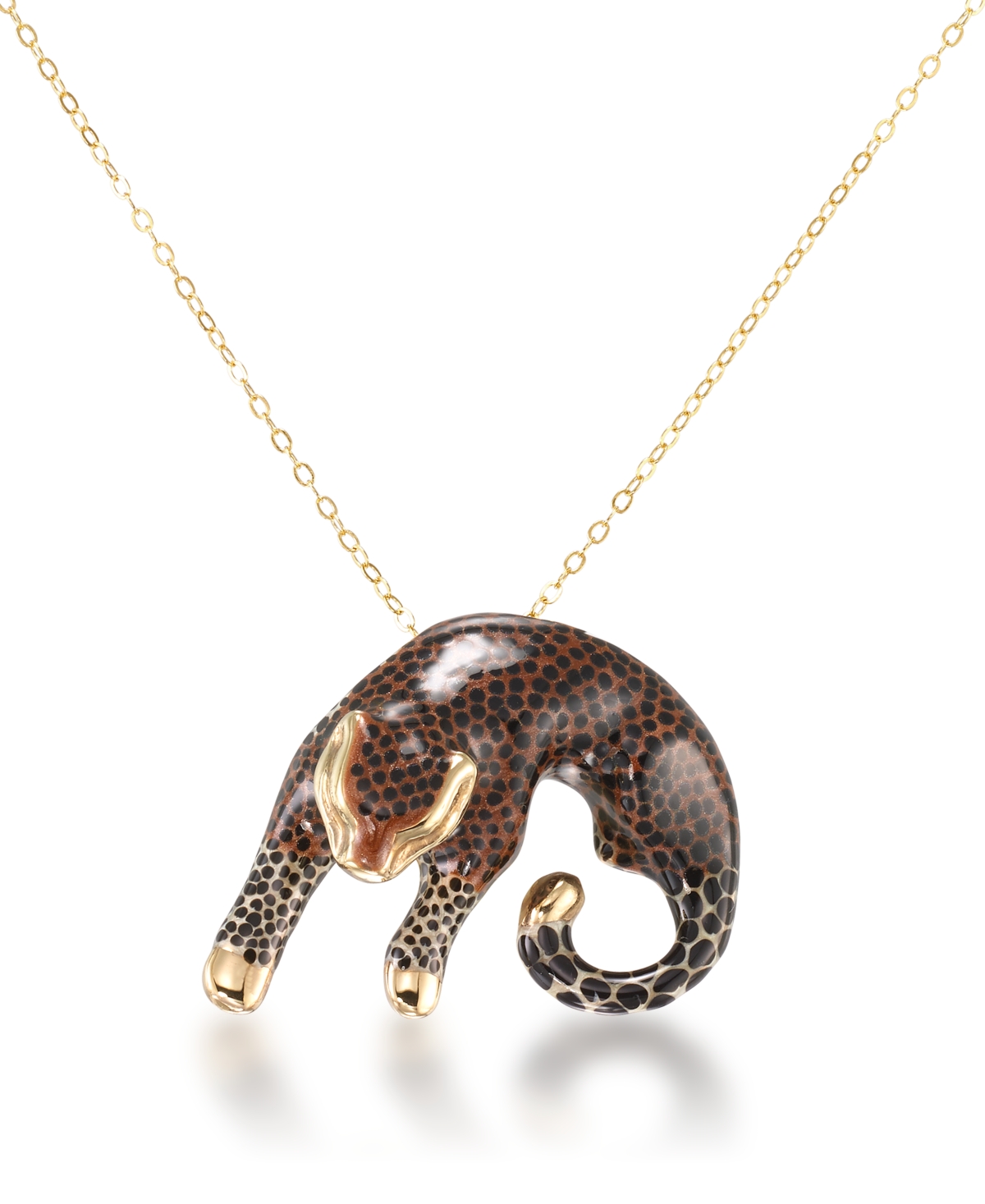 Click here for Macys Leopard Pendant Necklace in Gold Over Sterli... prices