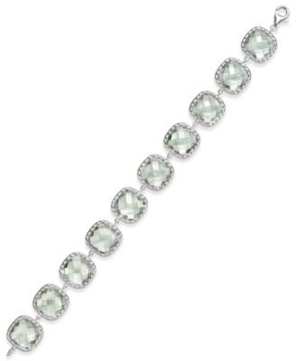 Green Amethyst Link Tennis Bracelet (60 ct. t.w.) in Sterling Silver ...