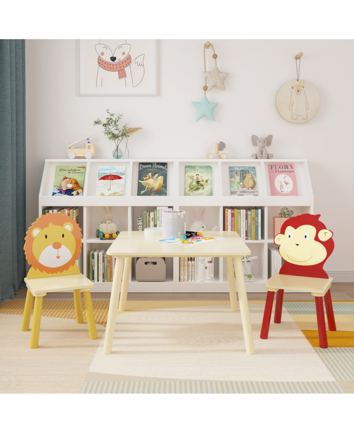 Click here for sumyeg 3-Piece Kids Table and Chair Set with Lion... prices