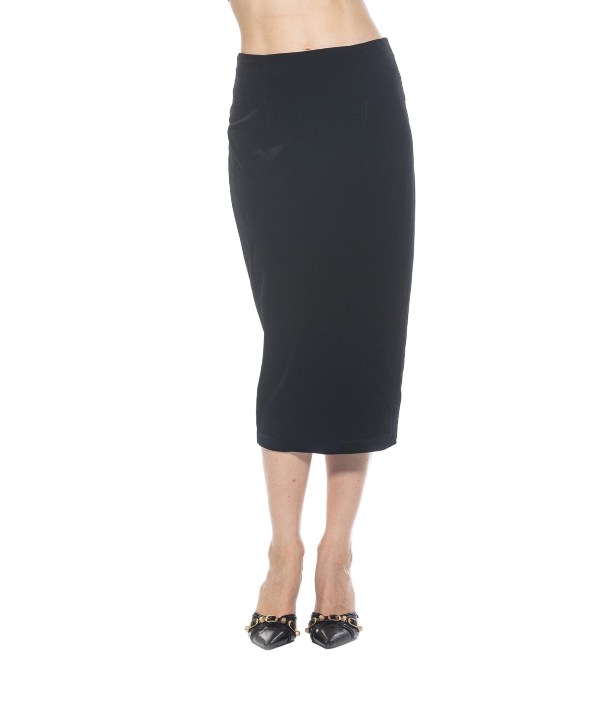 Click here for Alexia Admor Womens Jayden Solid Velvet Midi Skirt... prices