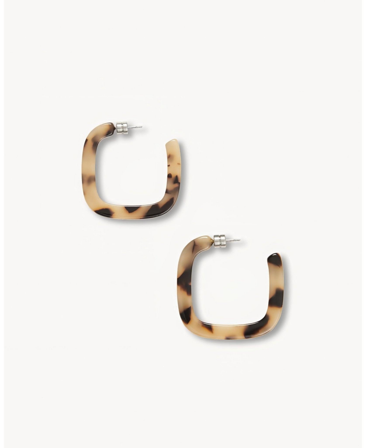 Click here for Machete Midi Square Hoops in Blonde Tortoise - Blo... prices
