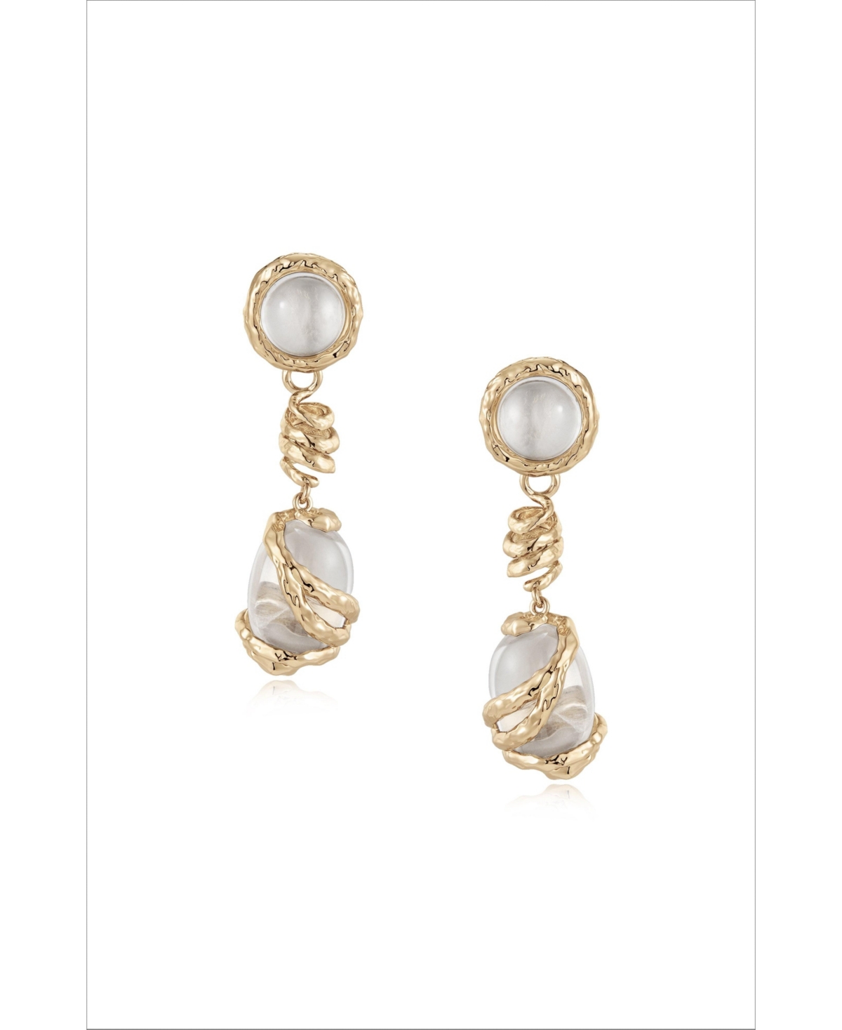 Click here for Retro Chic Aeolian Whispers Dangle Earrings - Gold... prices